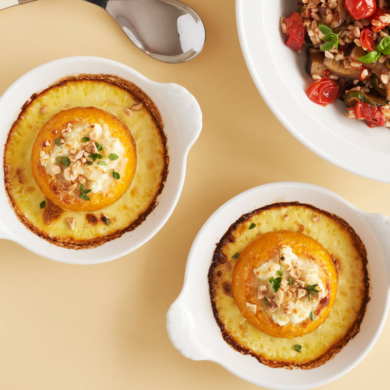 Twice-Baked Goat’s Cheese, Pumpkin and Polenta Soufflés – Sabato