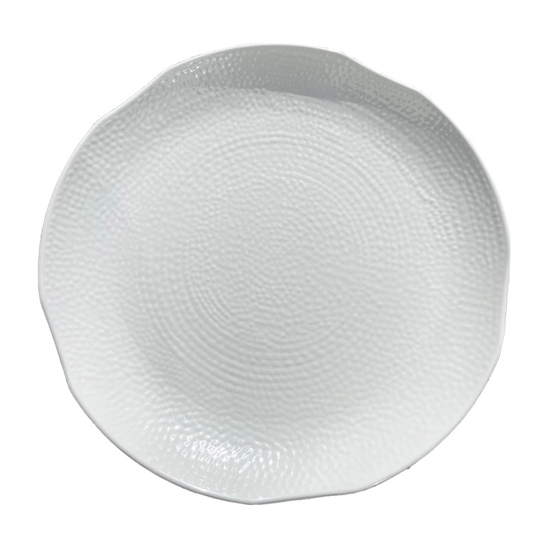 Textured Round Melamine Platter ~ White – Sabato
